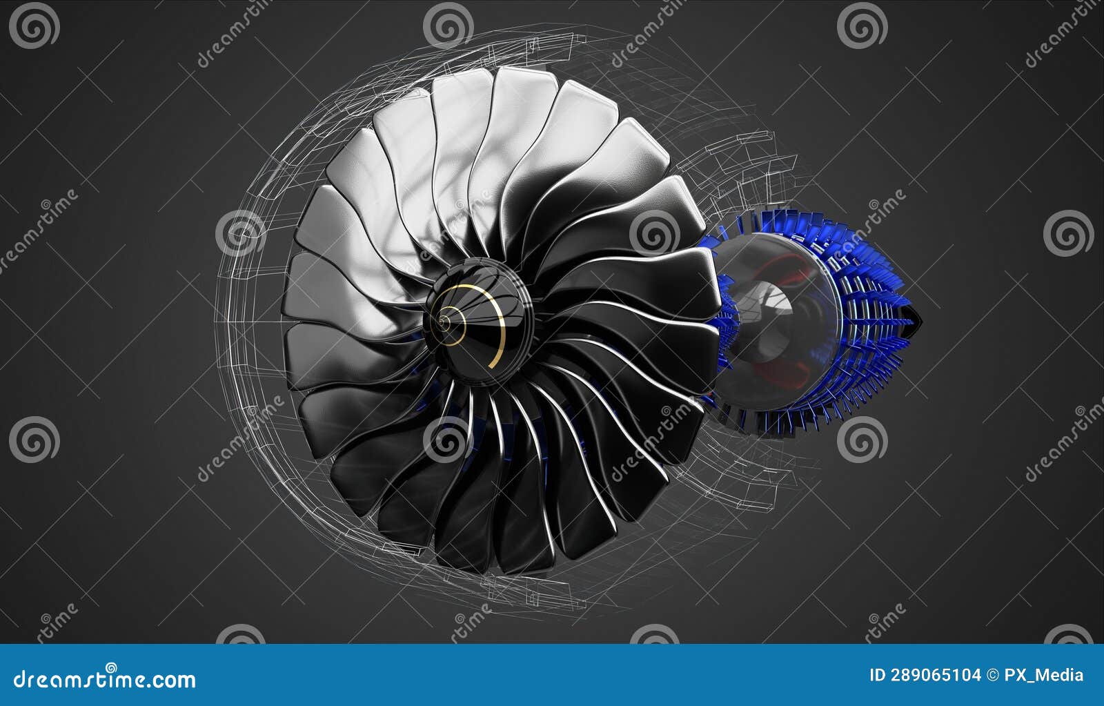 Jet Engine Inside - on Grey Background Stock Illustration ...