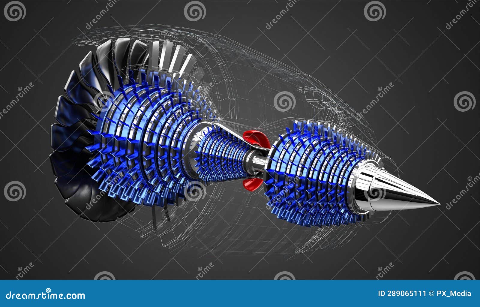 Jet Engine Inside - on Grey Background Stock Illustration ...