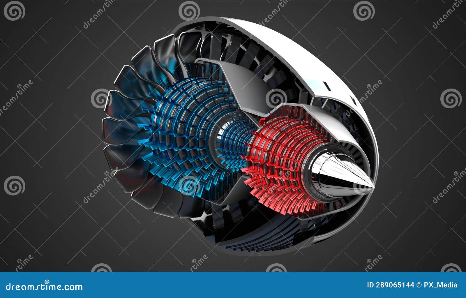 Jet Engine Inside - on Grey Background Stock Illustration ...