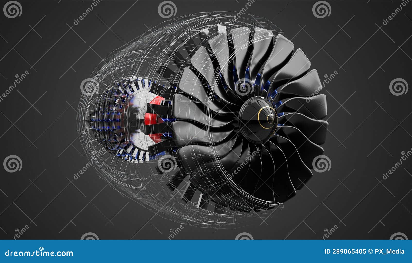 Jet Engine Inside - on Grey Background Stock Illustration ...