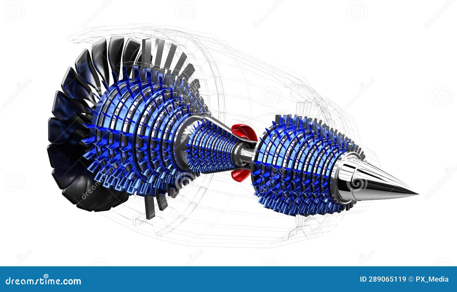 Jet Engine Inside - on White Background Stock Illustration ...