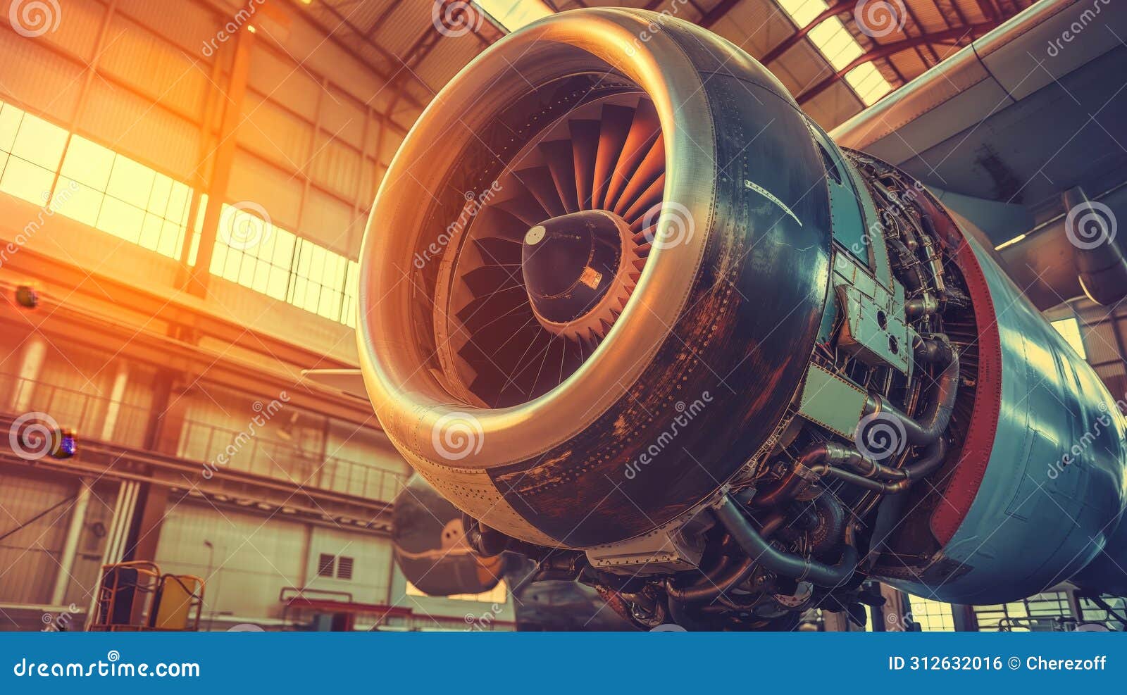 Jet Engine Inspection in Hangar Stock Photo - Image of engineering ...