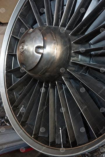 Jet Engine Intake with Baffled and Rotating Steel Structure Stock Image ...