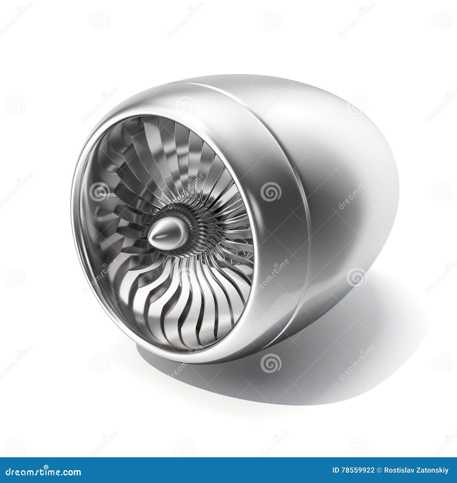 Jet Engine Isolated on White Background. 3d Rendering Stock ...