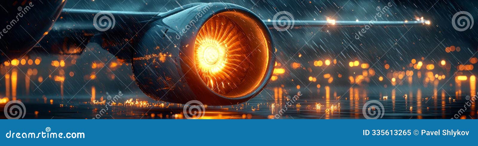 Jet Engine of Modern Aircraft in Fire. Stock Image - Image of cargo ...