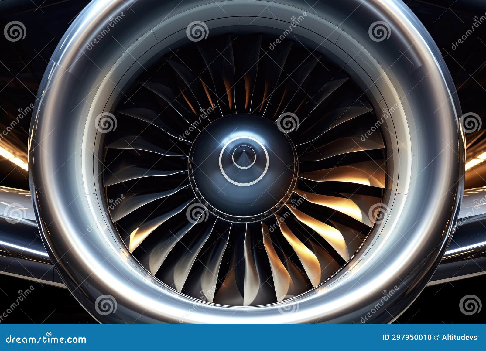 Modern Turbofan Engine. Close Up Of Turbojet Of Aircraft. Blades Of The ...