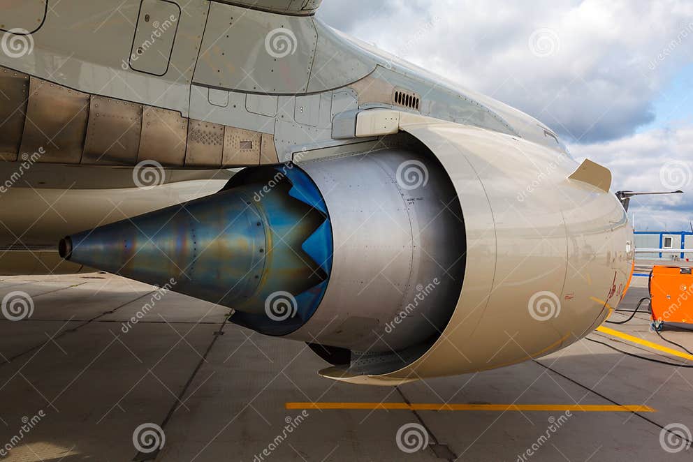Jet engine passenger plane stock photo. Image of mode - 27245350