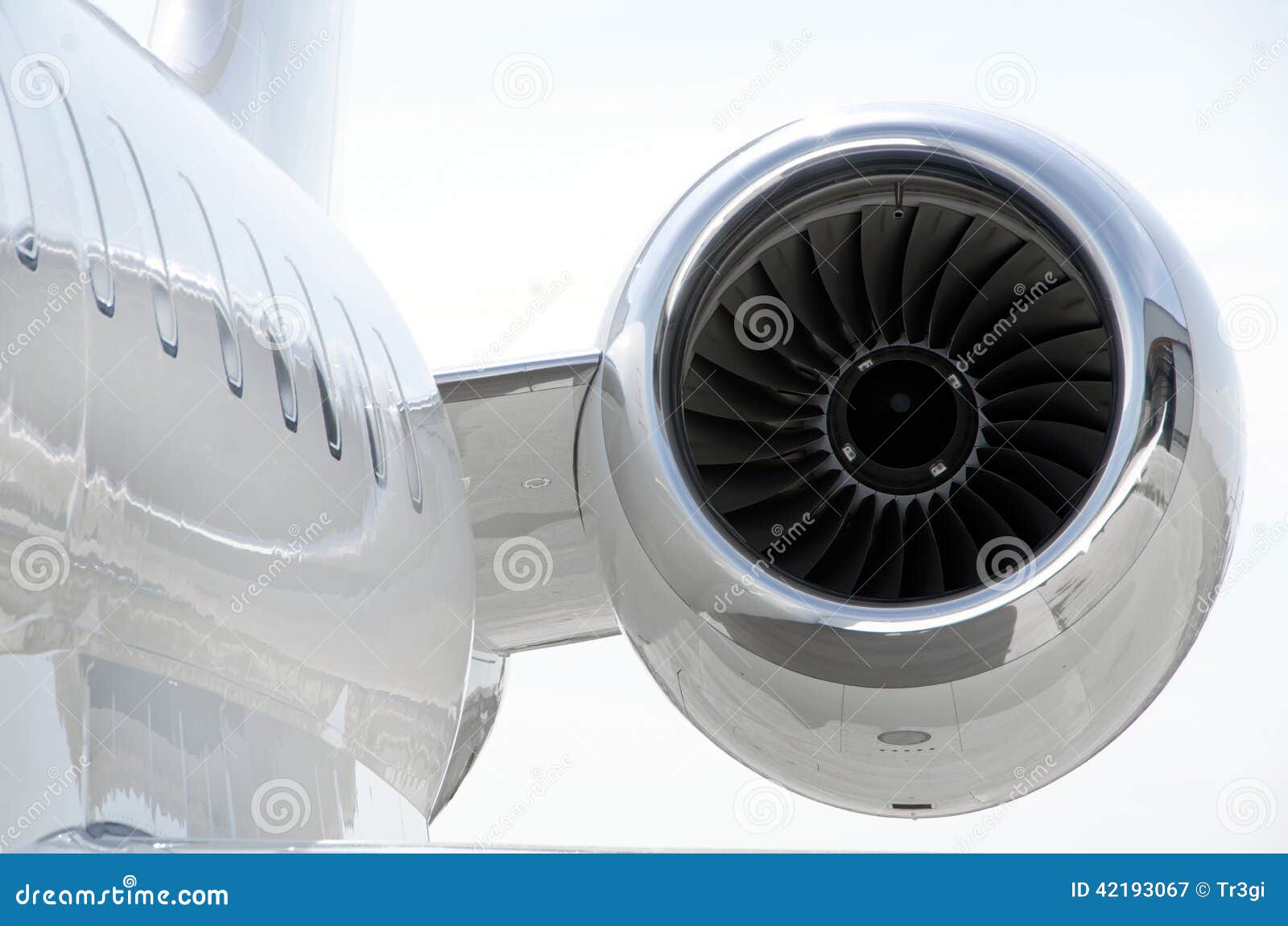 Jet Engine on a Private Aircraft - Bombardier Stock Image - Image of ...