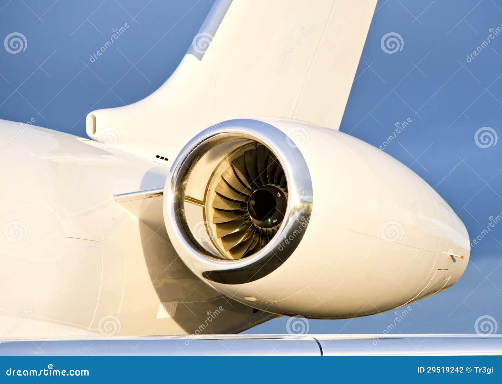 Jet Engine on a Private Plane - Bombardier Stock Photo - Image of ...