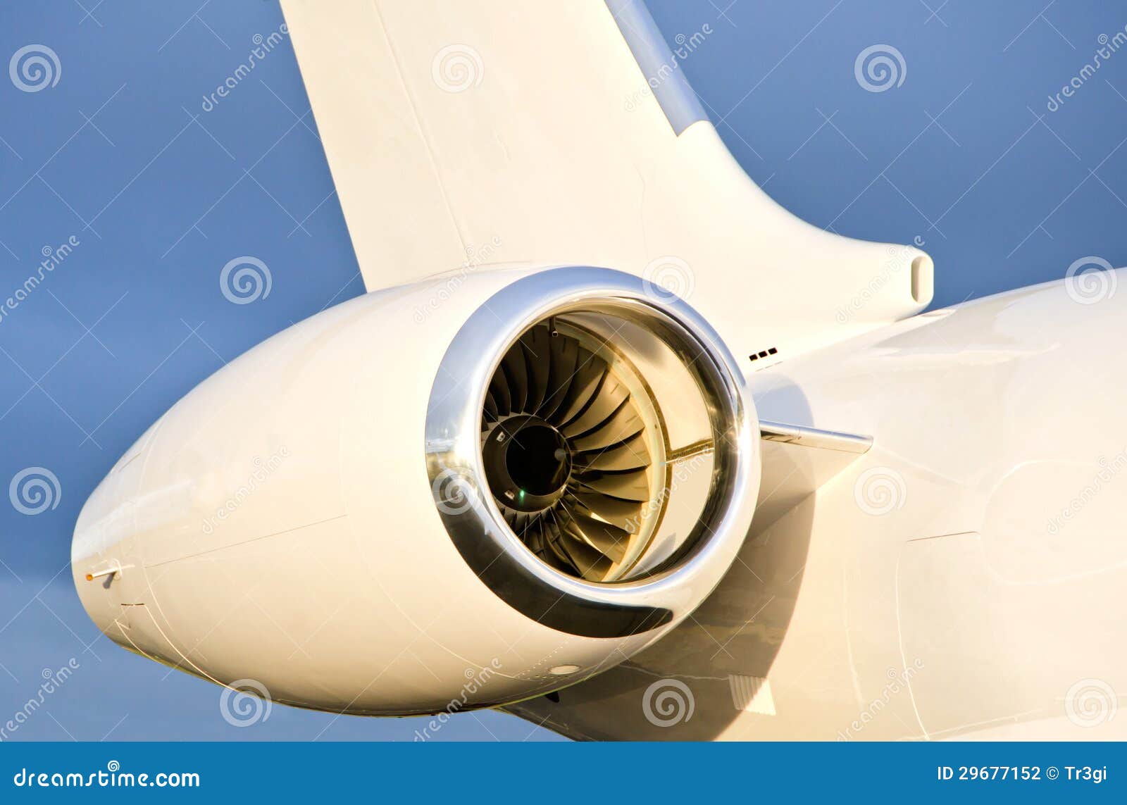 Jet Engine on a Private Plane - Bombardier Stock Photo - Image of ...