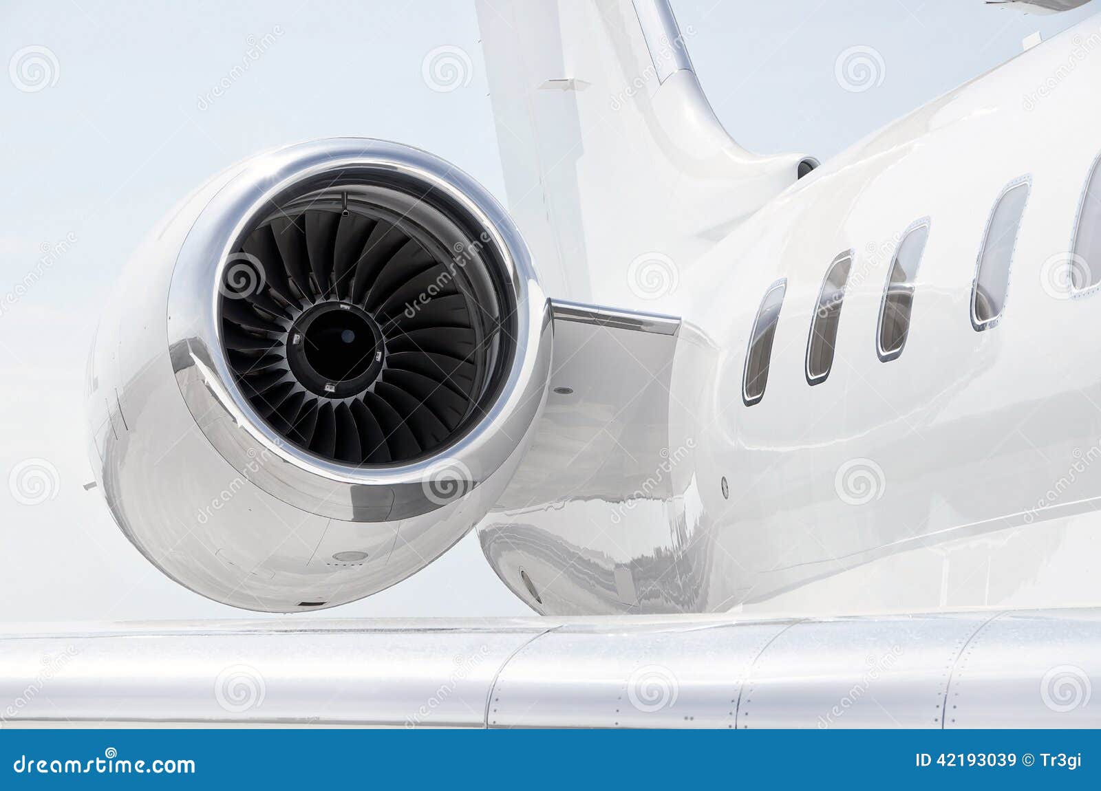 Jet Engine on a Private Plane - Bombardier Stock Image - Image of high ...