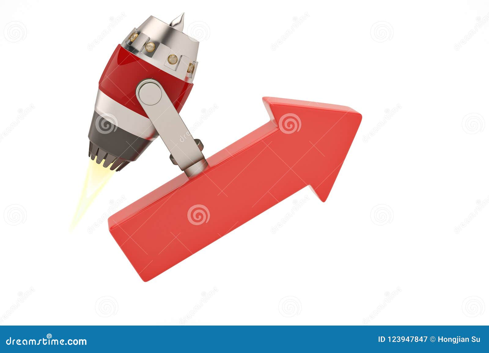 Jet Engine on Red Arrows Growing Concept.3D Illustration. Stock ...