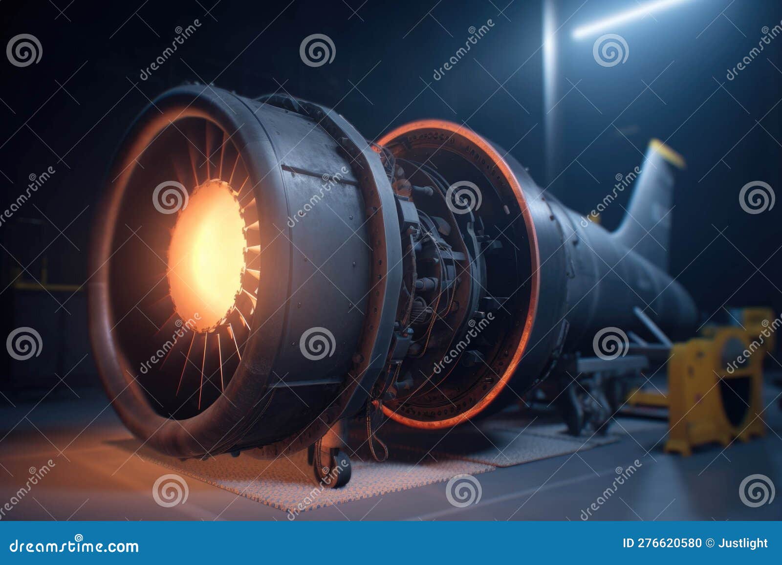 A Jet Engine Showing the Turbine Blades Designed for Efficient Flight ...