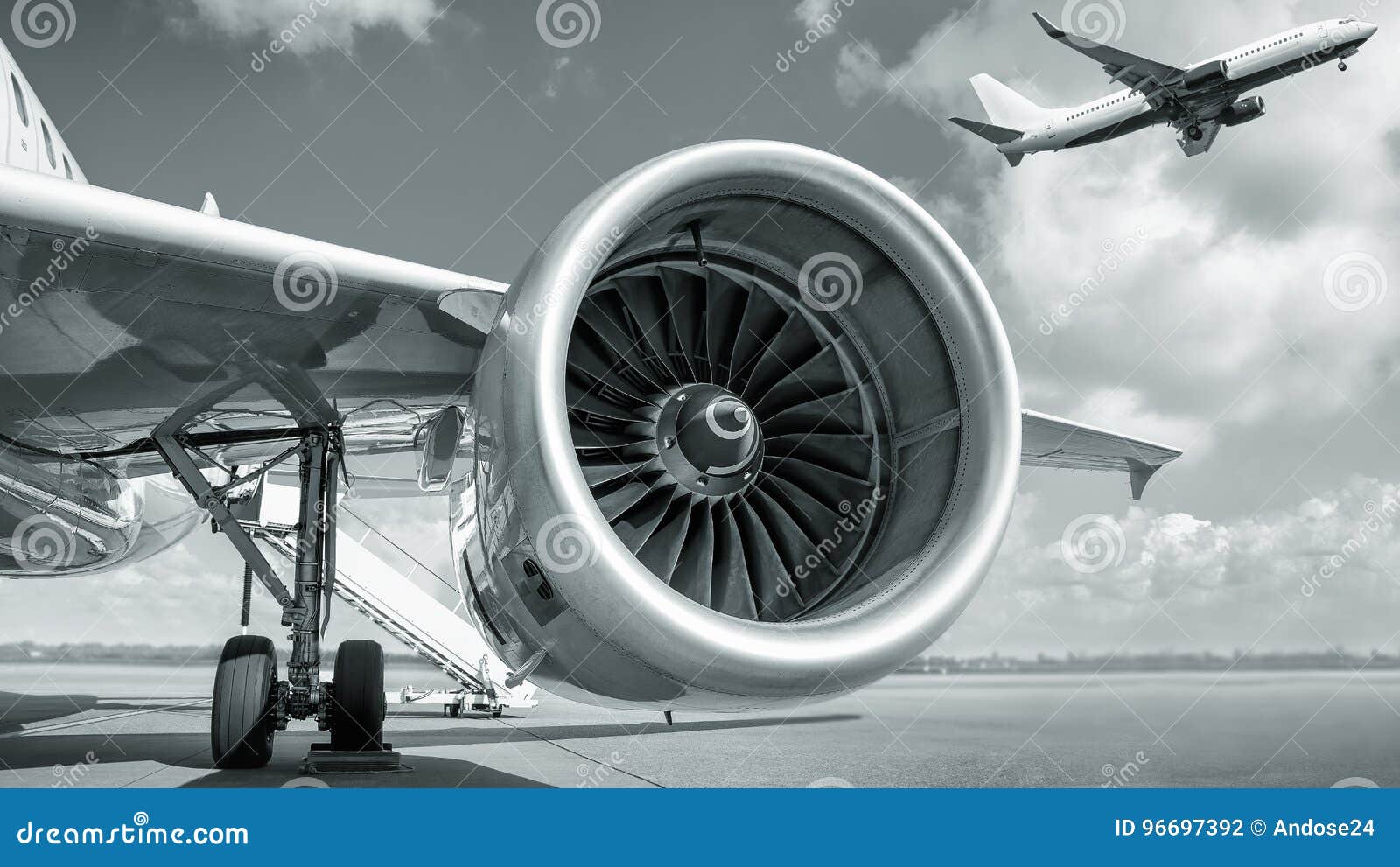 Jet engine stock photo. Image of airplane, runway, technology - 96697392
