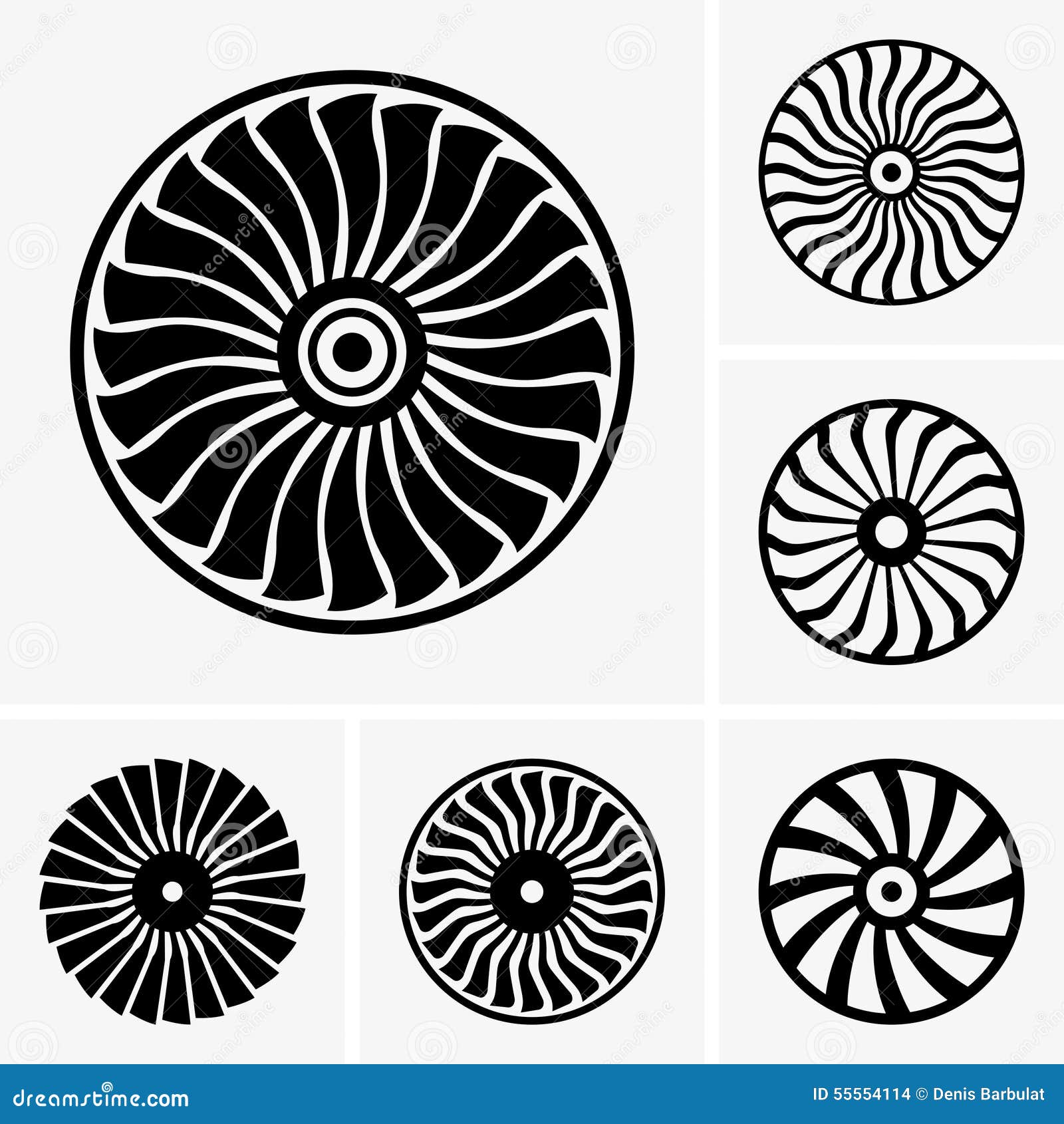 Jet engine turbine stock vector. Illustration of equipment - 55554114