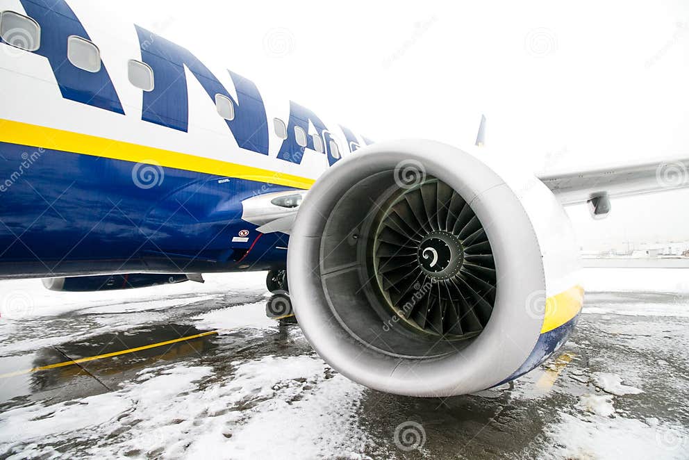 Ryanair Boeing Airplane Turbine Engine Editorial Image - Image of ...