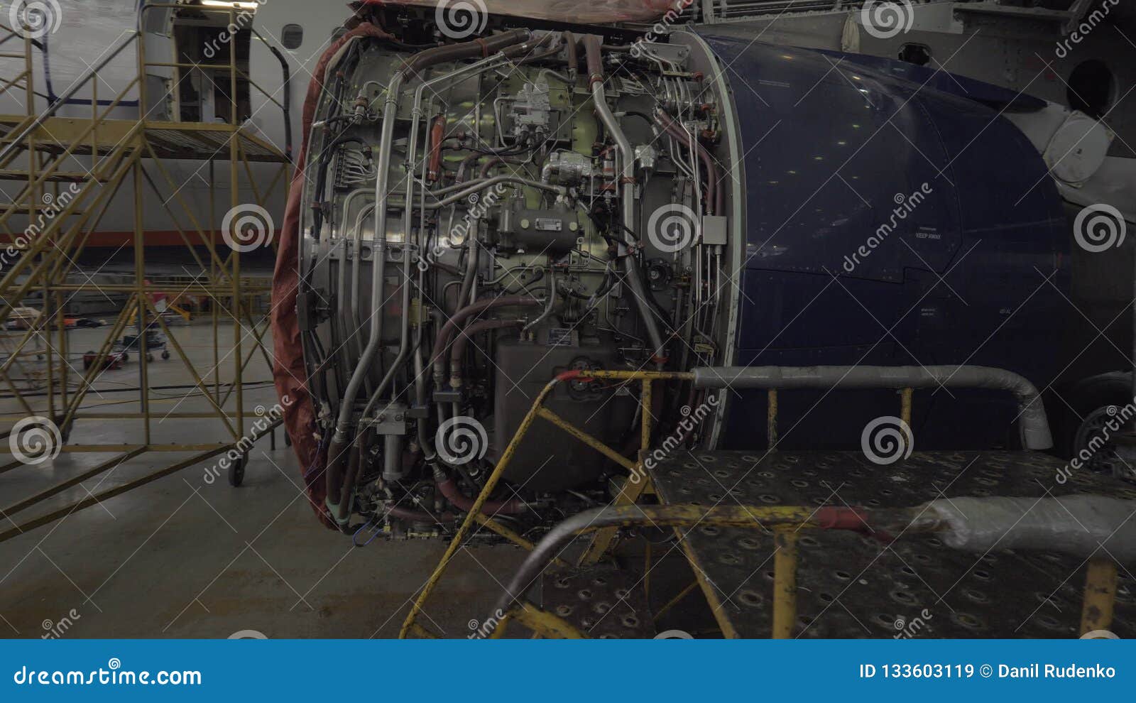 Jet Engine Undergoing Repairs Stock Video - Video of plane, engine ...