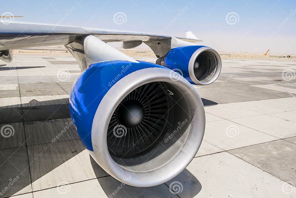 Jet Engine on the Wing of an Aircraft Stock Image - Image of boeing ...