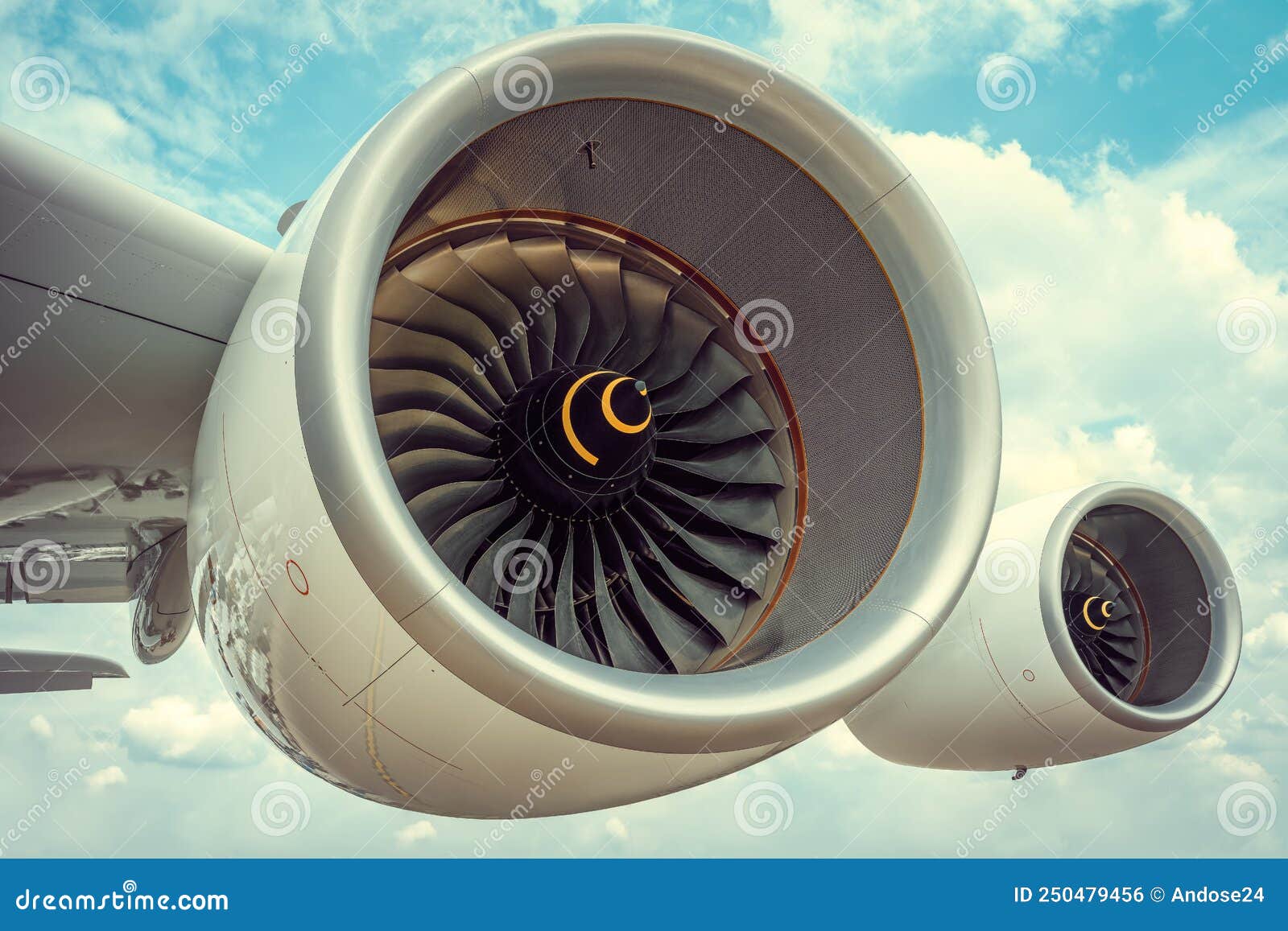 Jet engines stock photo. Image of airport, jumbo, fuselage - 250479456