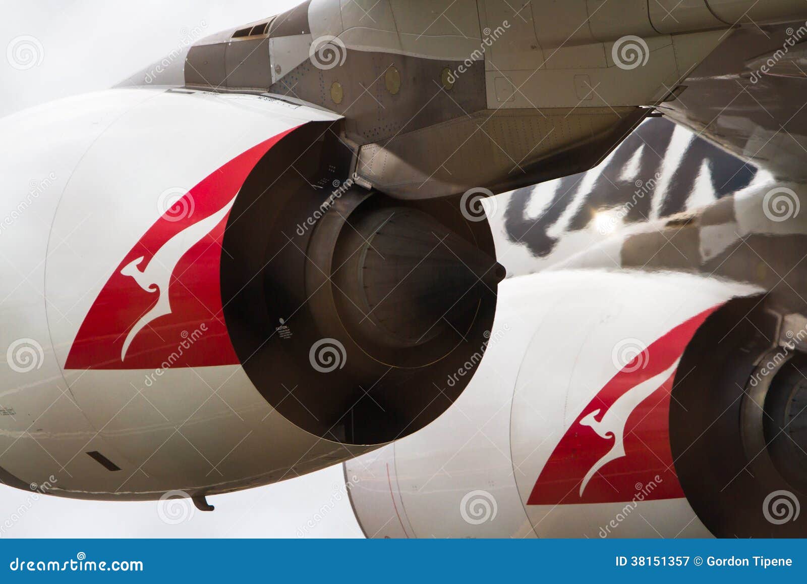 Jet Engines of Qantas Airbus A380 Editorial Photography - Image of ...