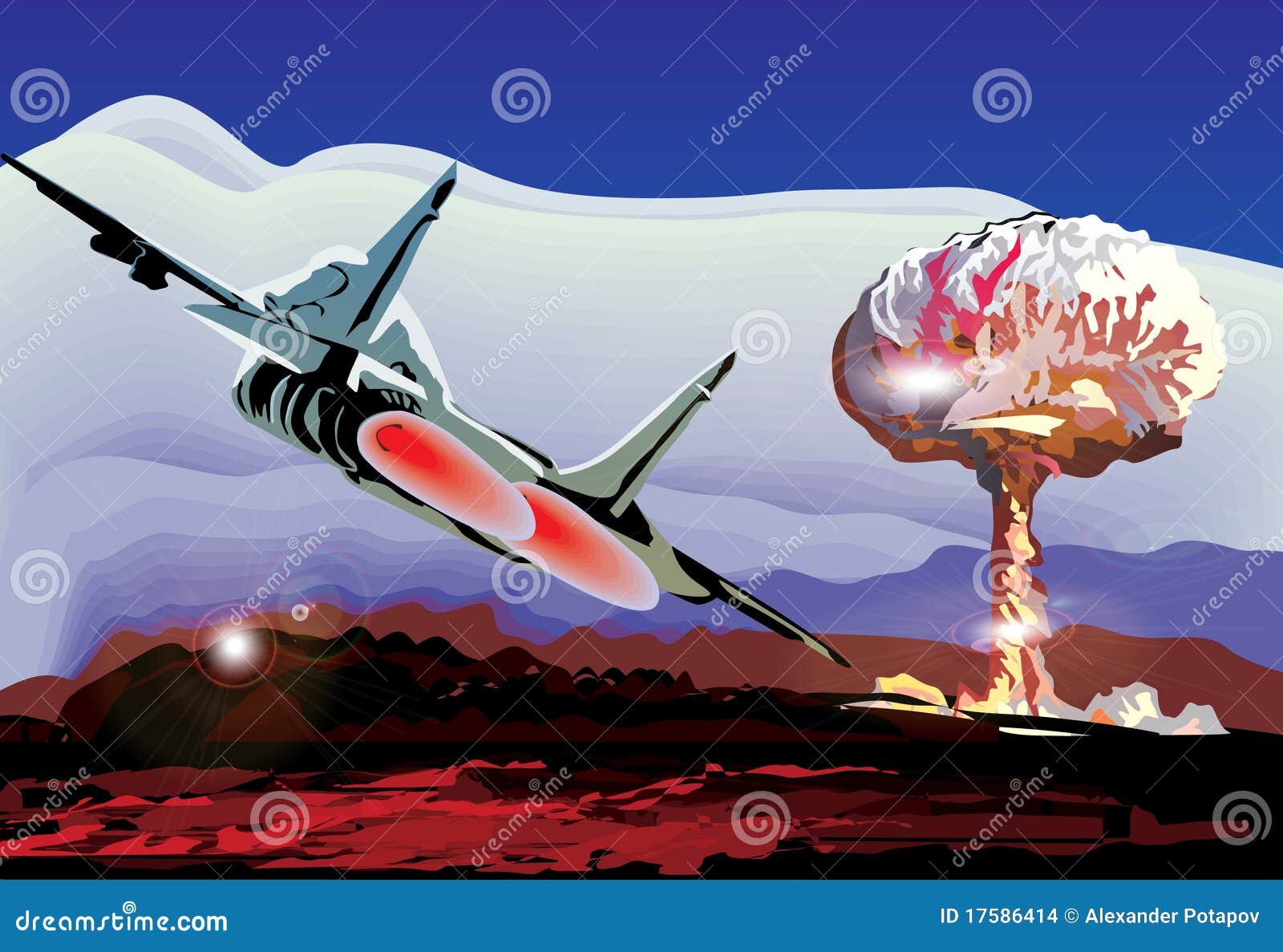 Jet and Explosion Illustration Stock Vector - Illustration of ...