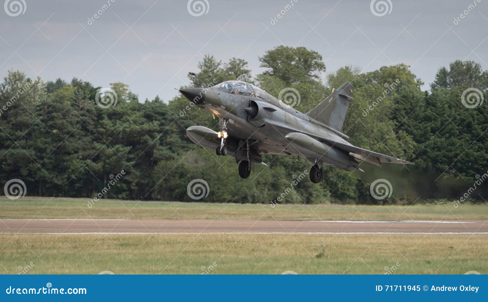 Jet Fighter Aircraft Landing on Runway Stock Image - Image of plane ...