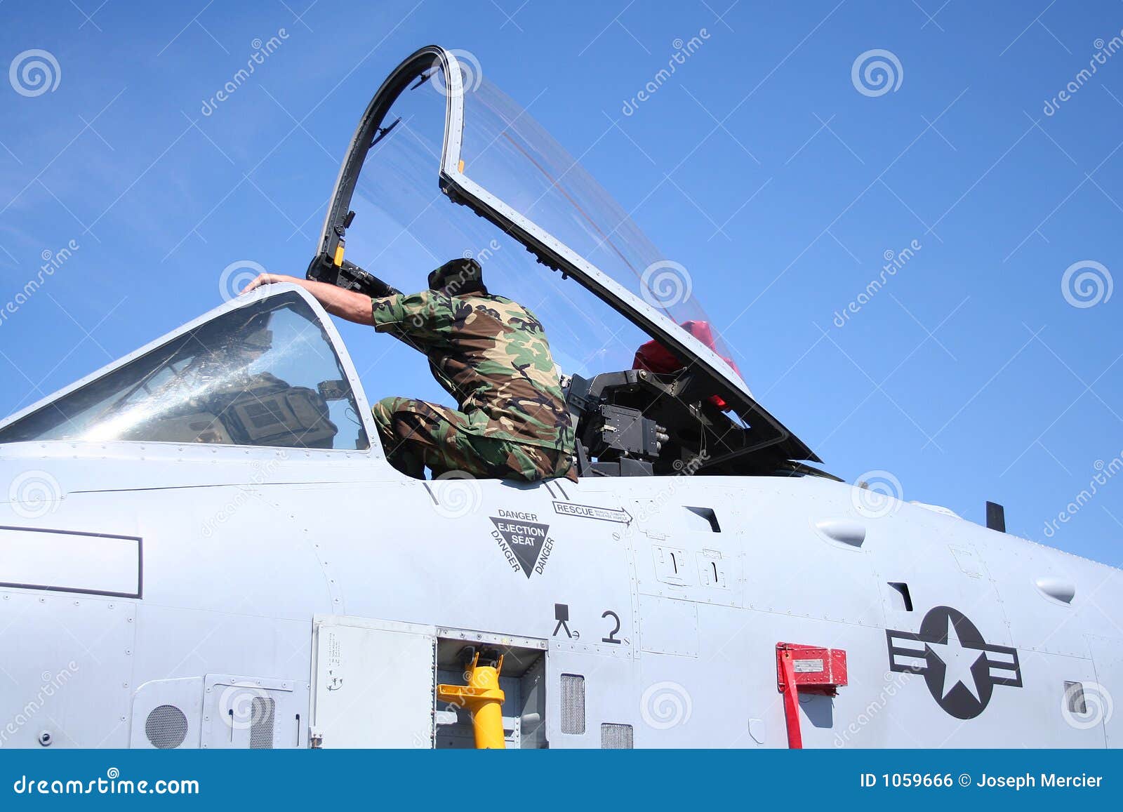 Jet Fighter and Crew stock photo. Image of aviator, soldier - 1059666