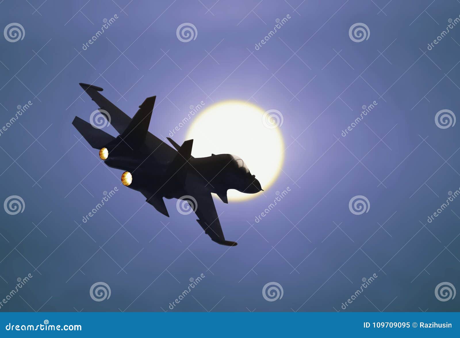 Jet Fighter Flying Under Sunlight Stock Image - Image of sunlight ...