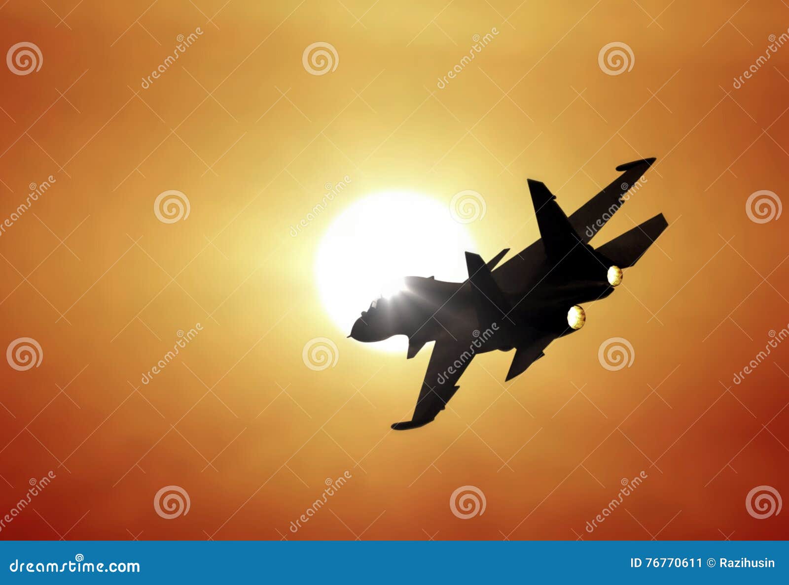 F5 Fighter Jet Flying On Blue Sky Background. Royalty-Free Stock Image ...