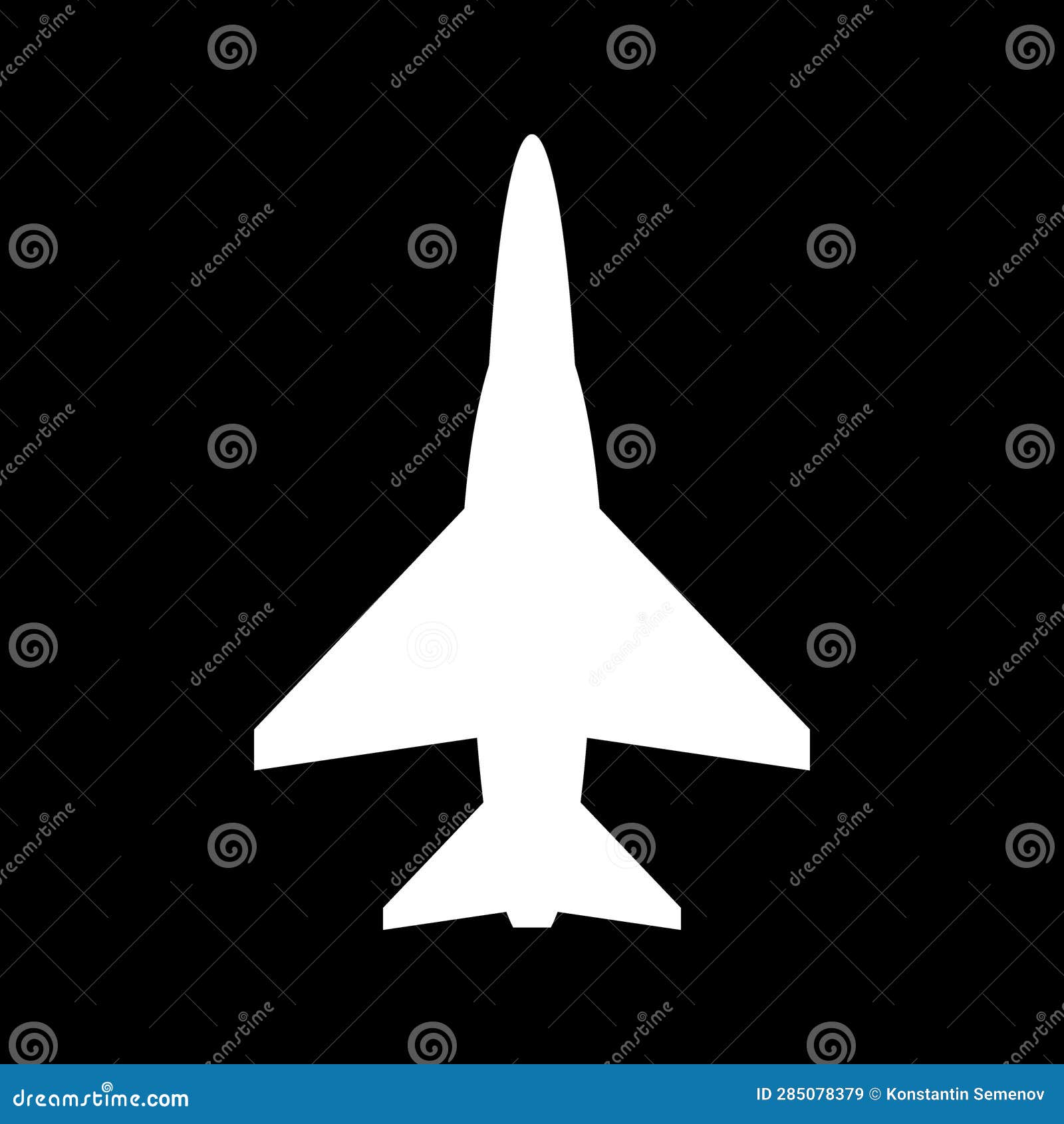 Jet fighter icon on black stock illustration. Illustration of forces ...