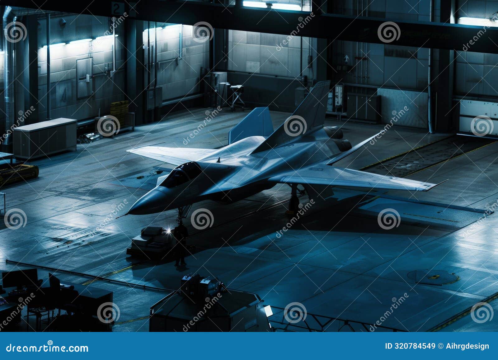 Jet Fighter in a Wind Tunnel Facility Stock Illustration - Illustration ...