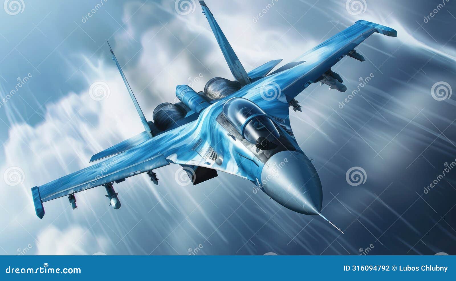 Jet Fighter Soaring in the Sky with Acceleration Stock Illustration ...