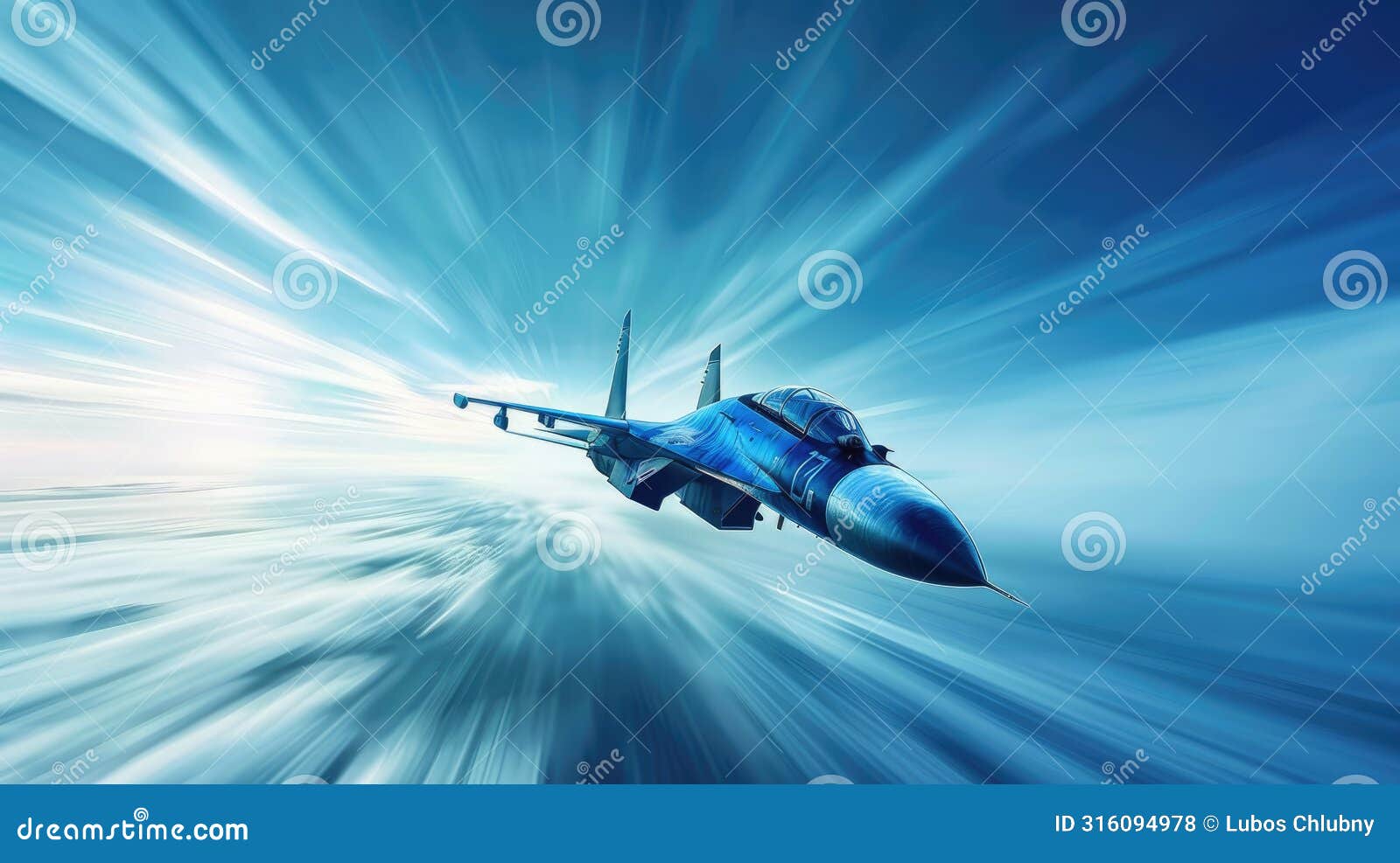 Jet Fighter Soaring in the Sky with Acceleration Stock Illustration ...