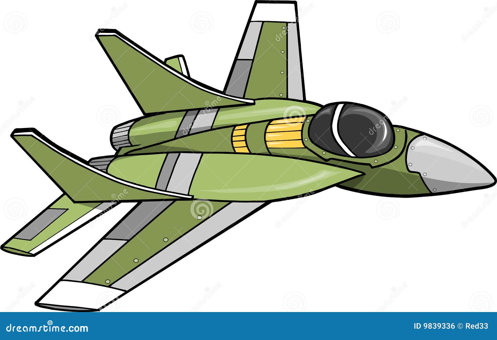 Jet Fighter Vector Illustration Stock Vector - Illustration of isolated ...