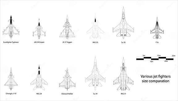 Jet fighters comparison stock vector. Illustration of fast - 29333902