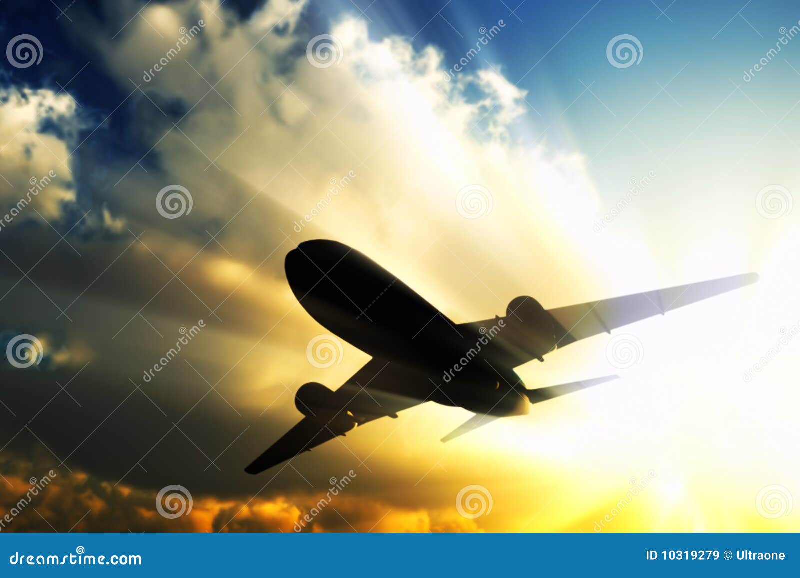 Jet in fly. stock image. Image of transport, aircraft - 10319279