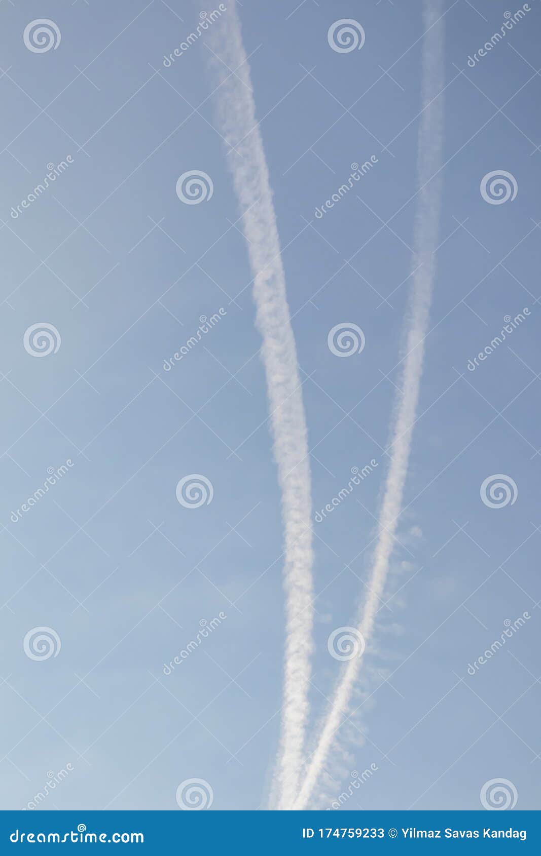 Jet Fuel Trail Left by Planes Stock Image - Image of speed, airport ...