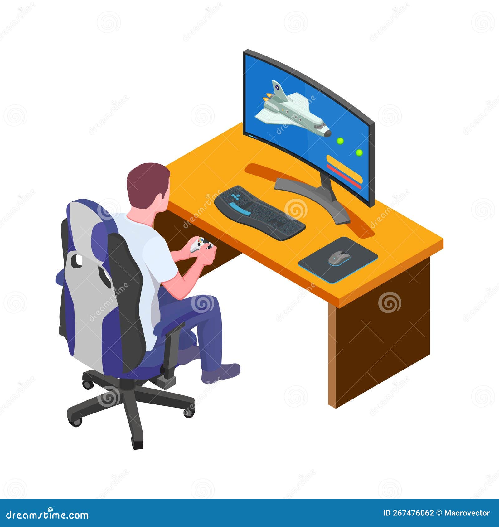 Jet Game Developer Composition Stock Illustration - Illustration of ...