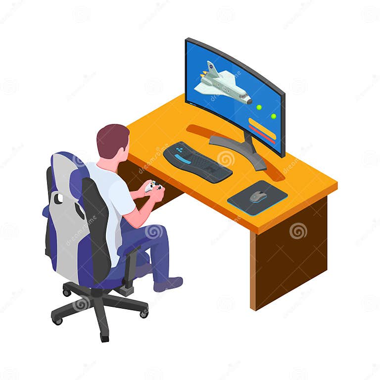 Jet Game Developer Composition Stock Illustration - Illustration of ...