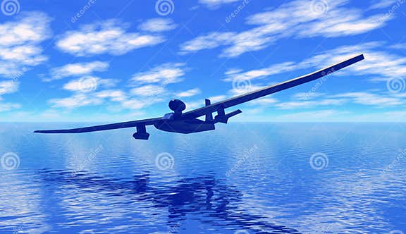 Jet glider amphibian stock illustration. Illustration of airplane ...