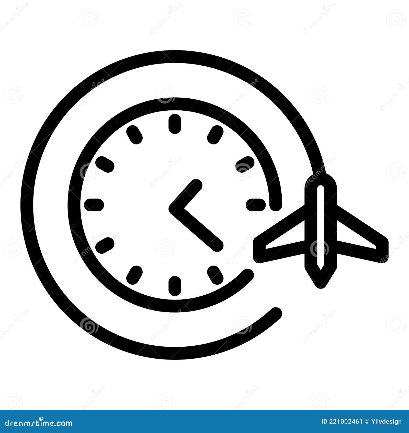 Jet Lag Icon, Outline Style Stock Vector - Illustration of black ...