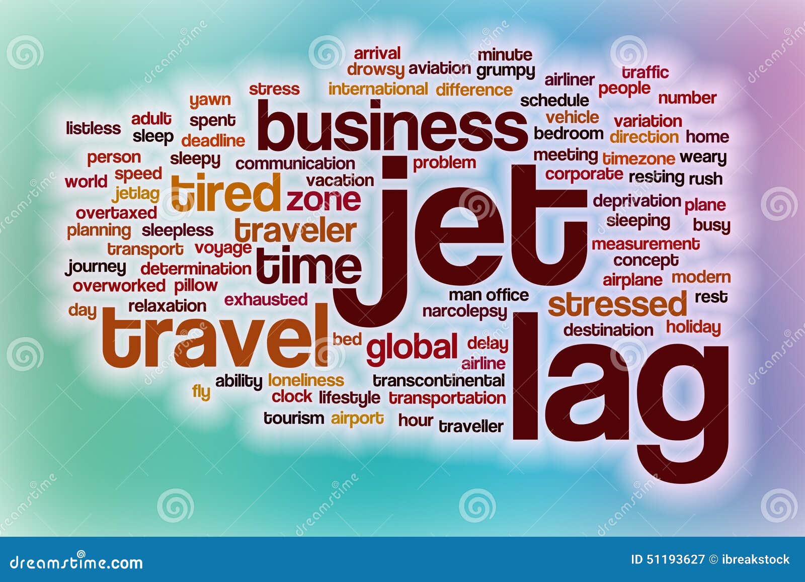 Jet Lag Word Cloud with Abstract Background Stock Illustration ...