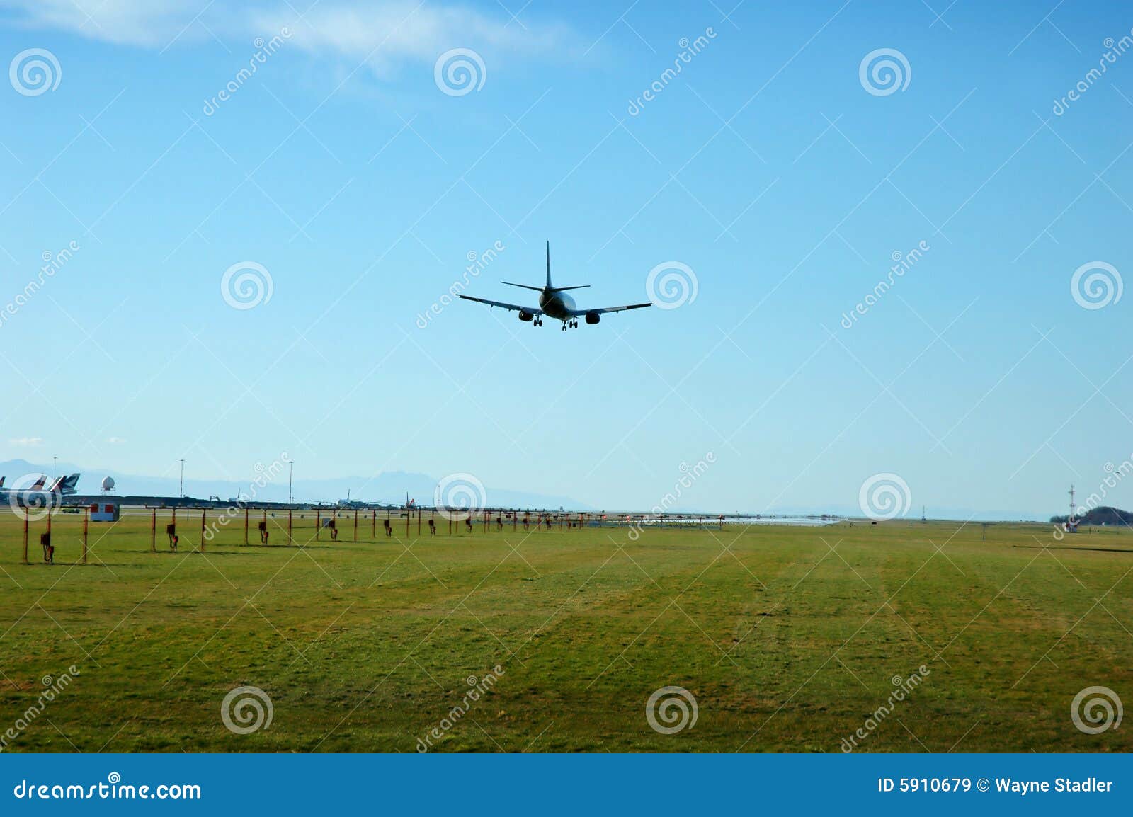 Jet Landing at Airport stock image. Image of tourism, airliner - 5910679