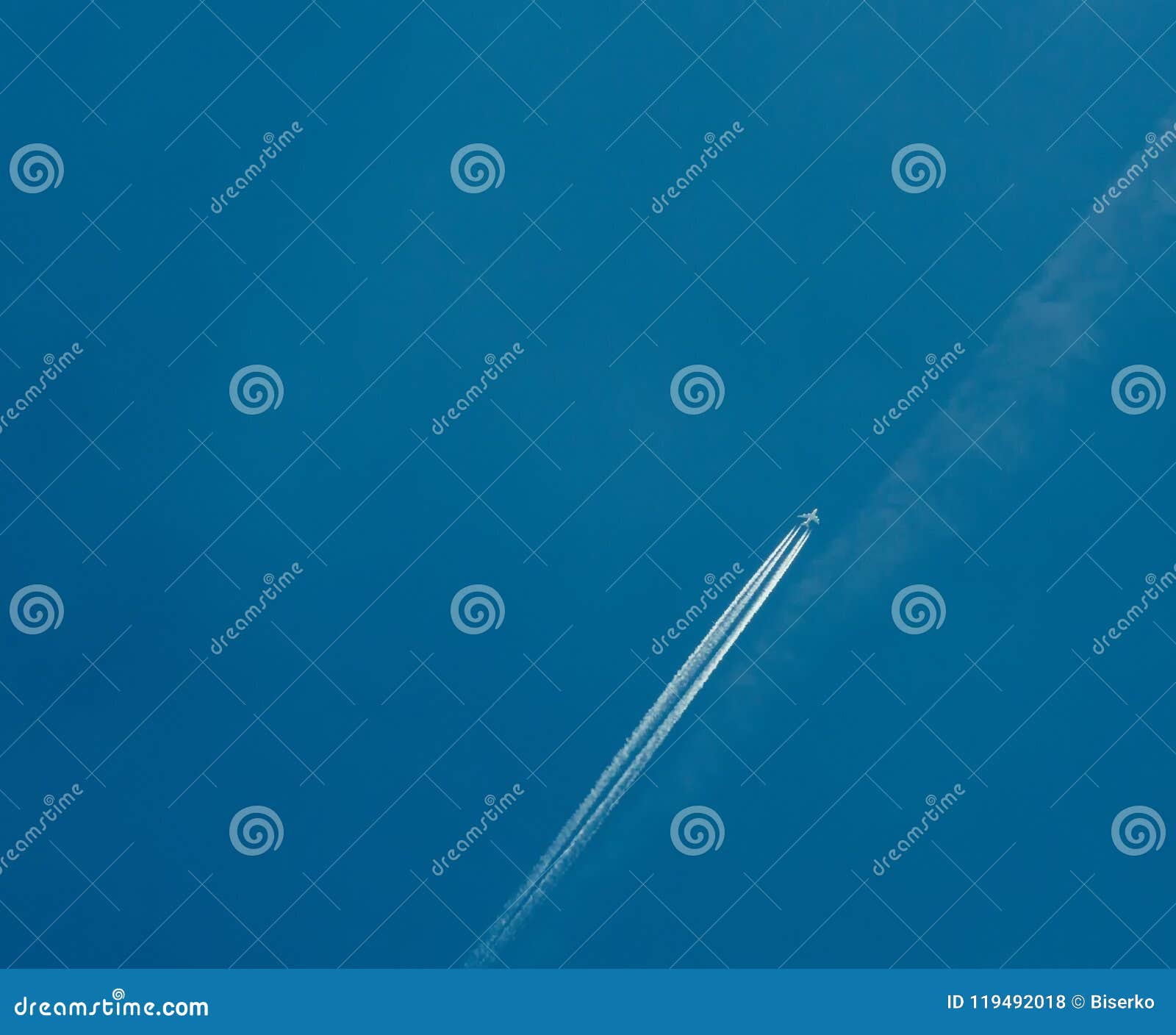 Jet liner trace on the sky stock photo. Image of speed - 119492018