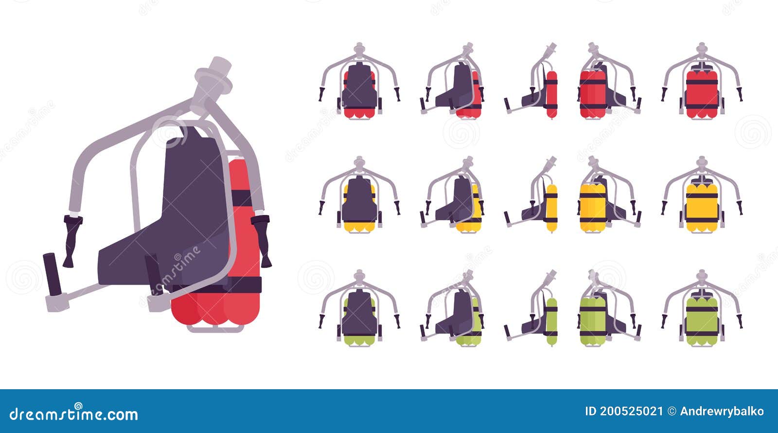 Jet pack set stock vector. Illustration of launch, achievement - 200525021