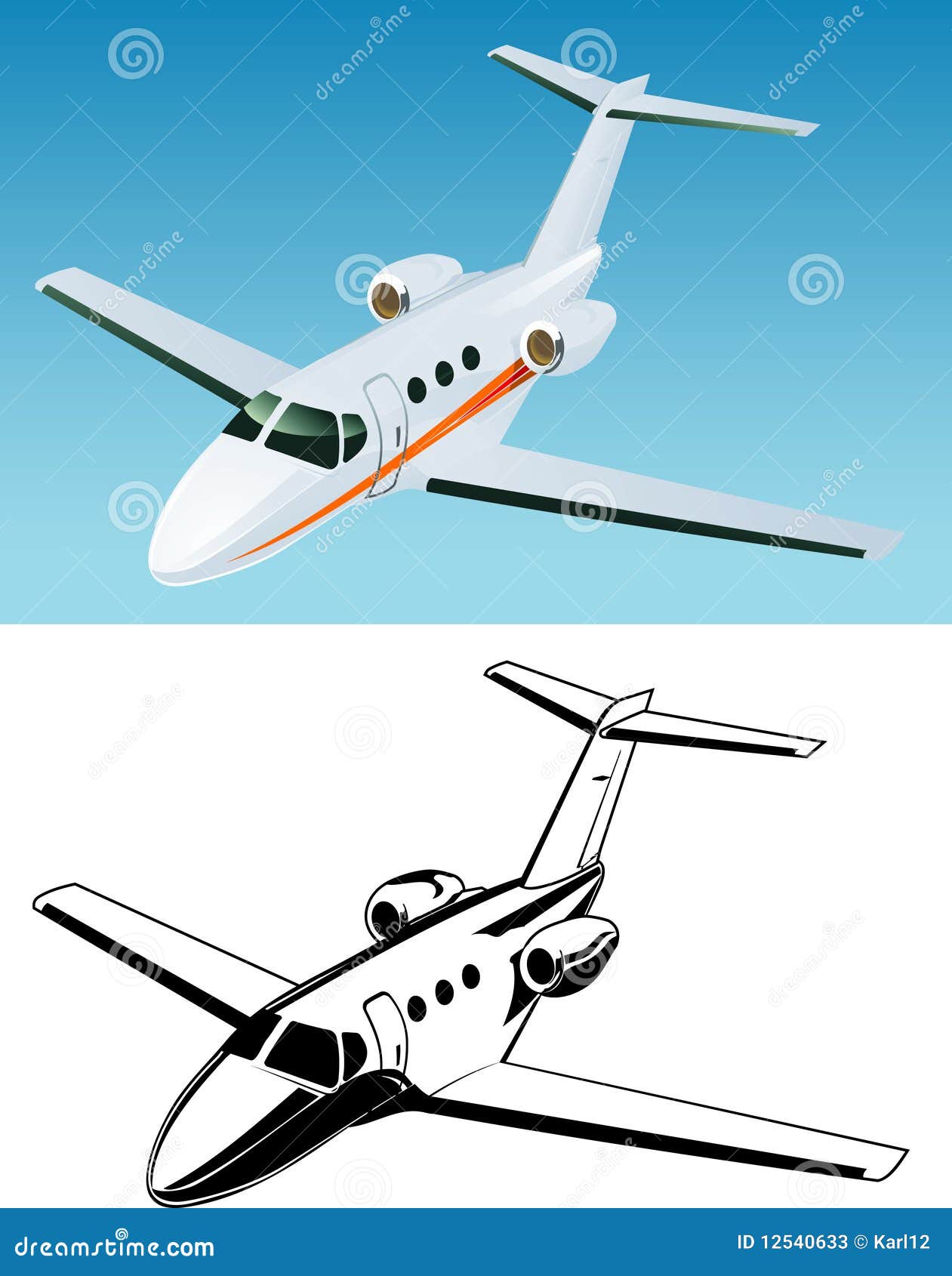 Cessna Airplane Cartoon Vector | CartoonDealer.com #2817525