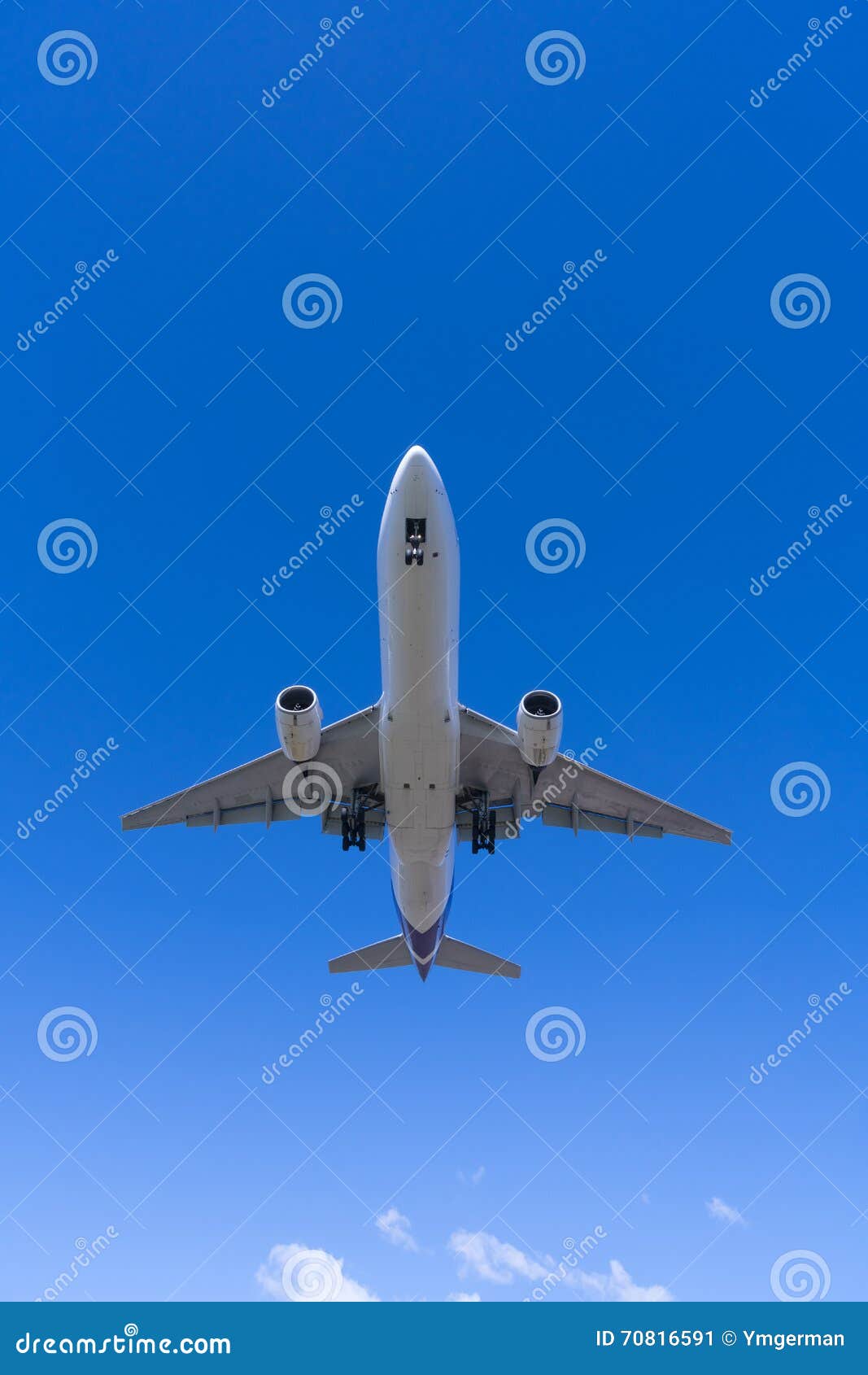 Jet Passenger Airplane Landing Stock Image - Image of travel, airport ...