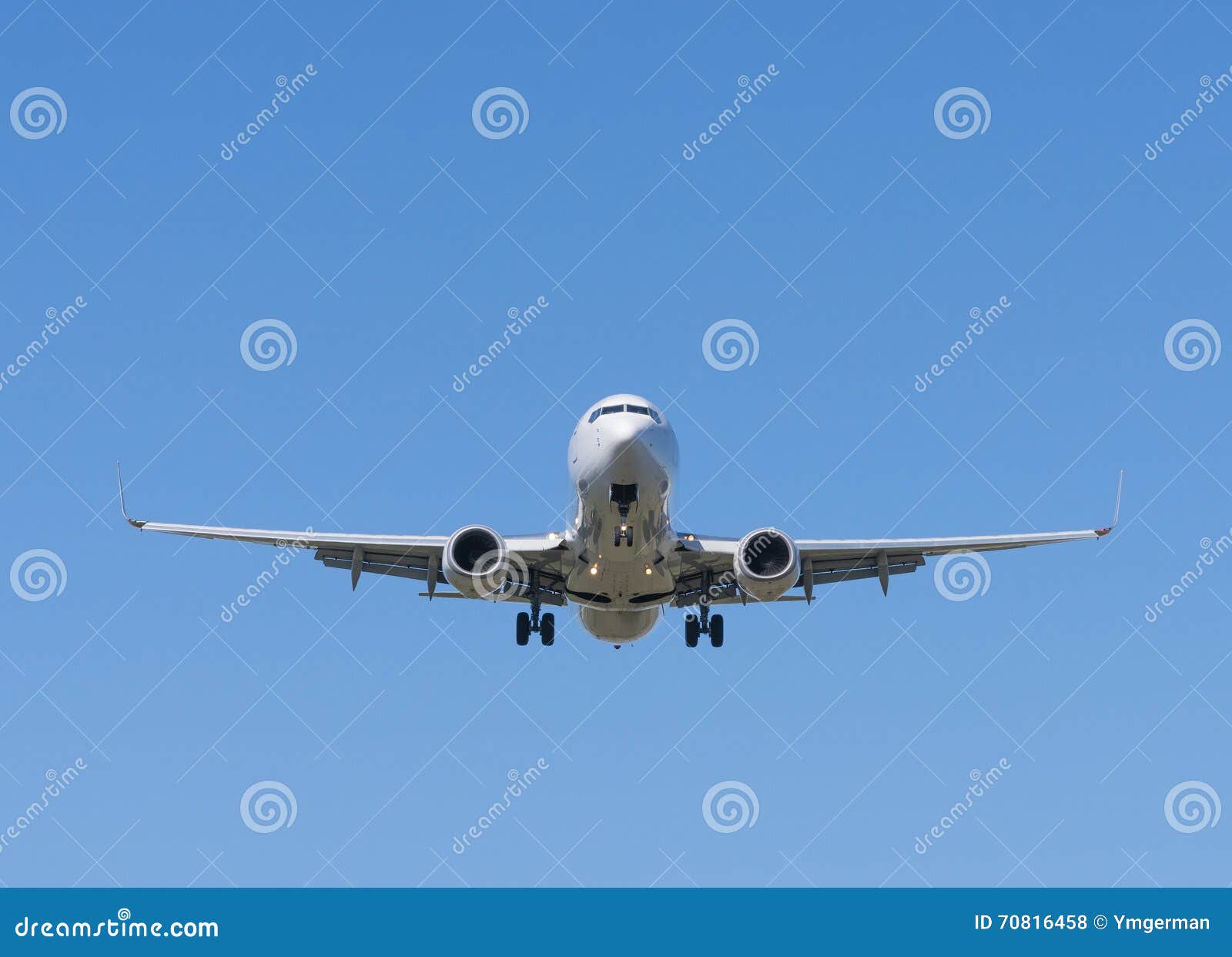 Jet Passenger Airplane Landing Stock Photo - Image of landing, arrival ...