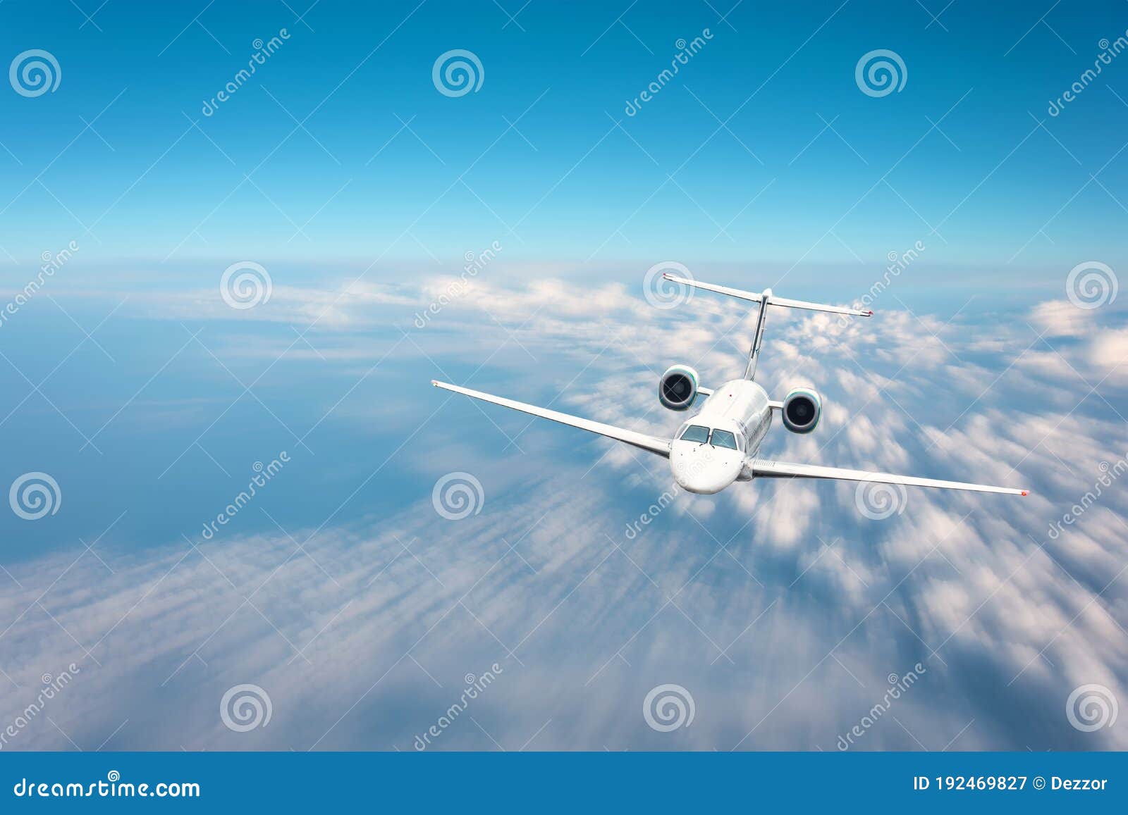 Jet Plane Flying on Blur Motion Sky Background Stock Image - Image of ...