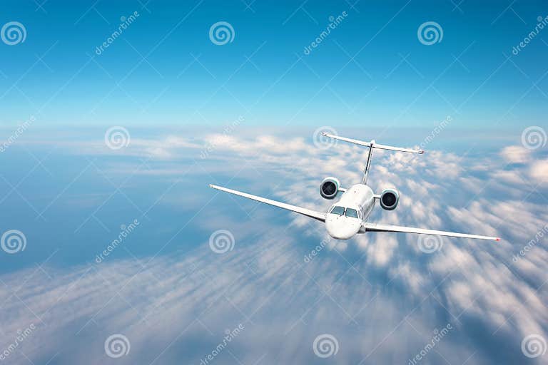 Jet Plane Flying on Blur Motion Sky Background Stock Image - Image of ...